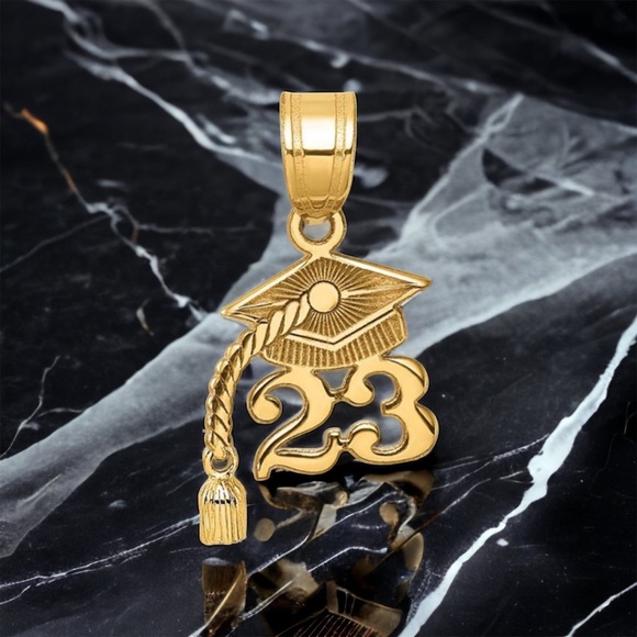 Million Charms | Jewelry | K Yellow Gold Graduation Cap With Dangling ...